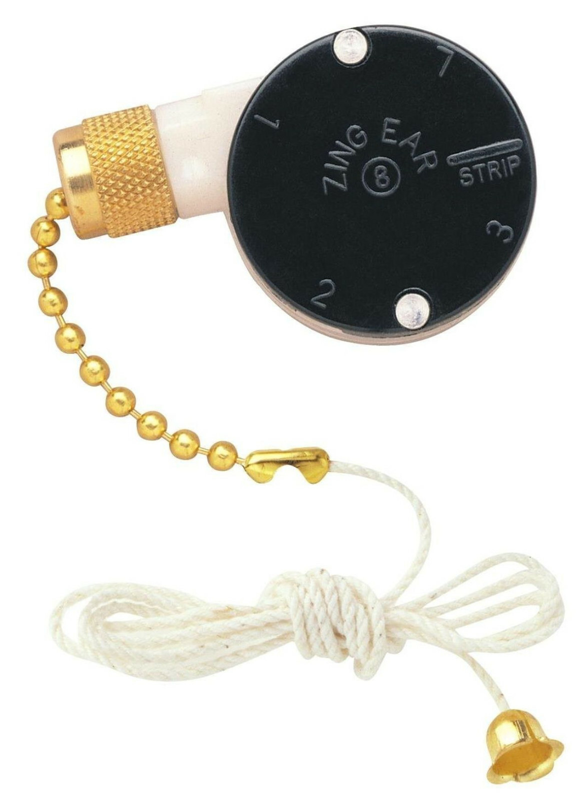 3 speed PULL CHAIN SWITCH w/ Capacitor fan Zing Ear ZE-208S BRASS ...