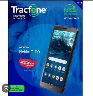 TracFone Nokia C100, 32GB, 4G LTE, Black - Prepaid Smartphone | eBay