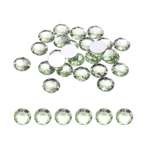 50Pcs Flat Back Round Rhinestones 12mm SS45 Light Green Crystal ...