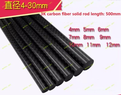 3K Carbon Fiber Rod Solid Rod Diameter 4MM 5MM 8MM 10MM 12MM 14MM 16MM ...