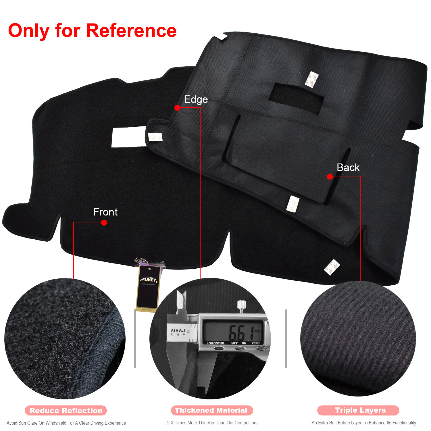 For 2011-2016 DODGE RAM 1500 2500 3500 Dashboard Mat Dash Cover Carpet ...