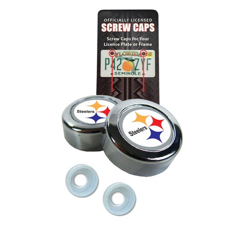 New NFL Pittsburgh Steelers Car Truck License Plate Frame Screw Caps ...