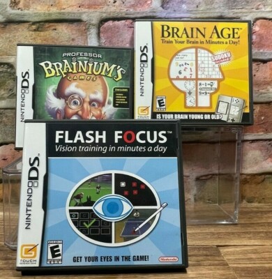 Brain Age, Professor Brainium’s, Flash Focus| Lot of 3 Nintendo DS ...