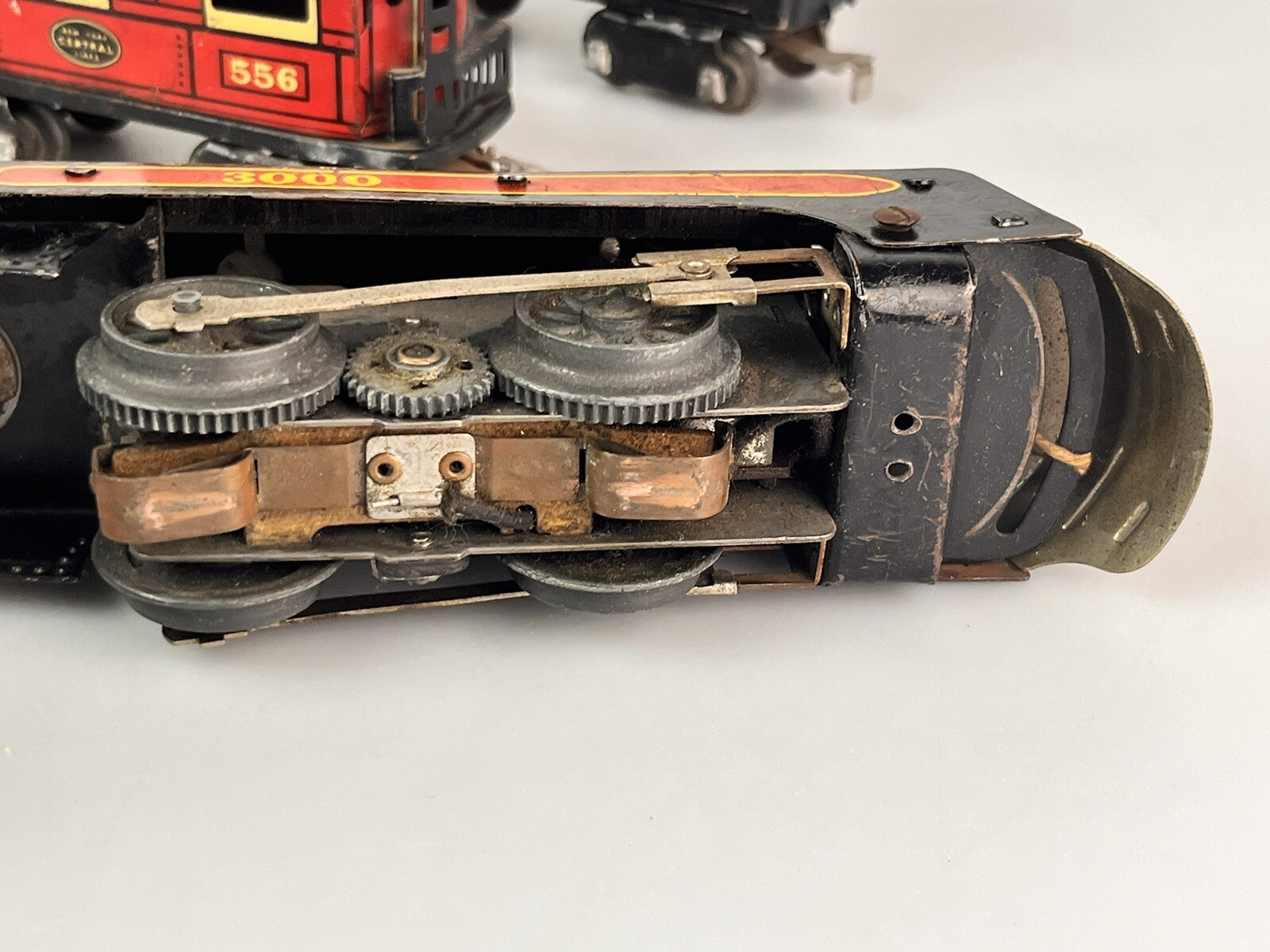 Marx Electric Steam Locomotive 3000 & 5 Tin Cars | eBay