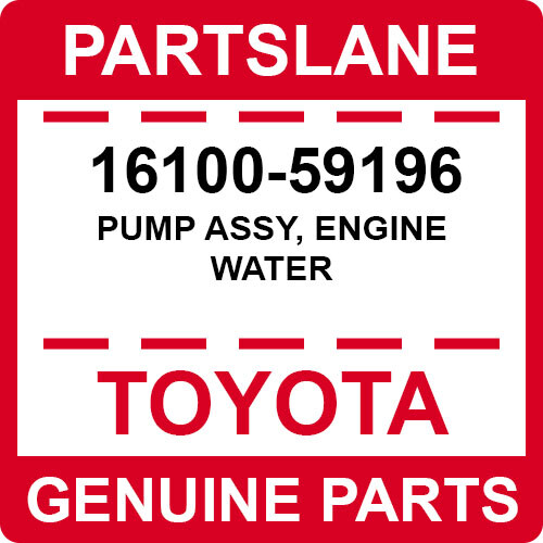 16100-59196 Genuine OEM Toyota Pump ASSY Water 1610059196 for sale ...