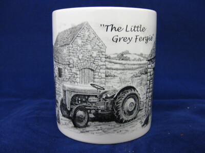 THE LITTLE GREY FERGIE FERGUSON TE20 VINTAGE TRACTOR LINE DRAWING MUG ...