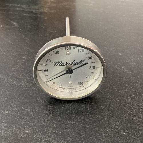 Marshall Instrument Direct Mount Engine Thermometer, 0-250F, Chrome ...