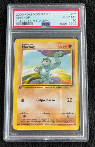 2000 Pokemon Game Italian 1st Edition Machop #52 Gem Mint PSA 10 | eBay