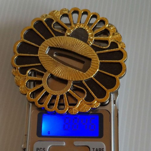 Tsuba Chrysanthemum Pattern Japanese Sword Parts Katana Samurai Weapons ...