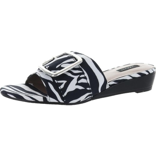 Array Womens Milan B/W Leather Slide Sandals Shoes 11 Wide (C,D,W) BHFO ...