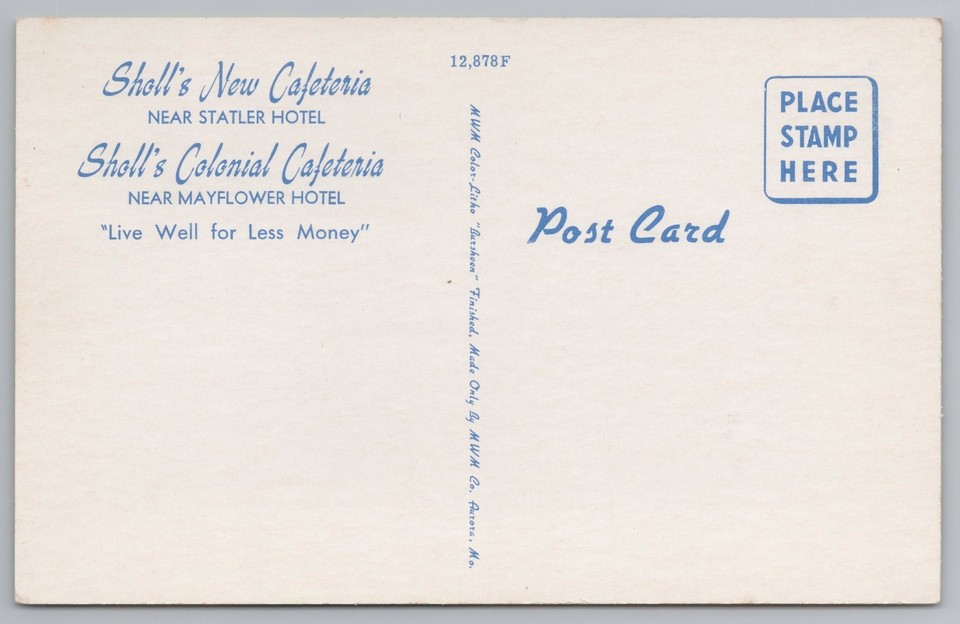 Sholl's New Cafeteria Restaurant Washington DC Postcard | eBay UK
