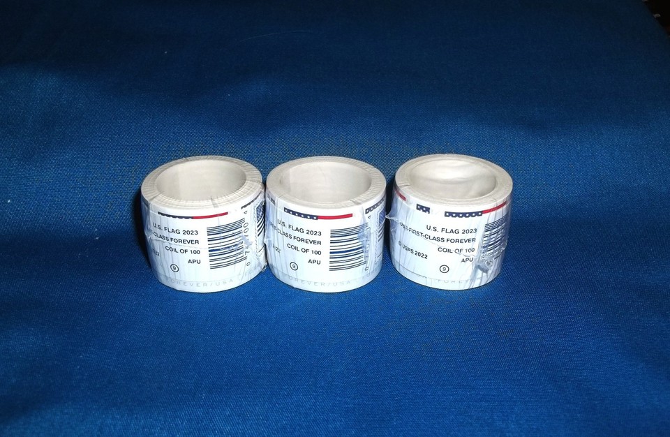 3 Rolls of 100 USPS Forever Flag Stamps 2023 $219 Retail Free Shipping ...