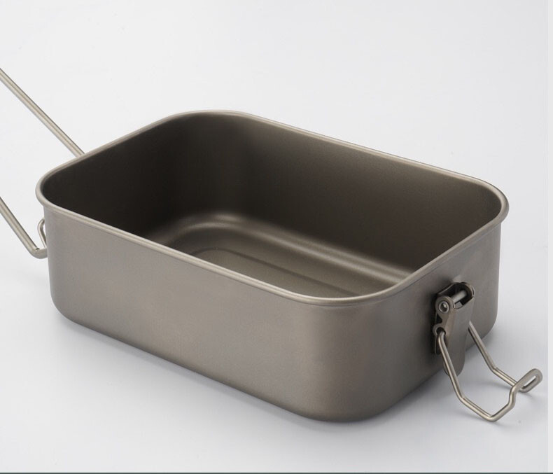 800ml Outdoor Survival Lightweight Pure Titanium Mess Tin Fast Cooking ...