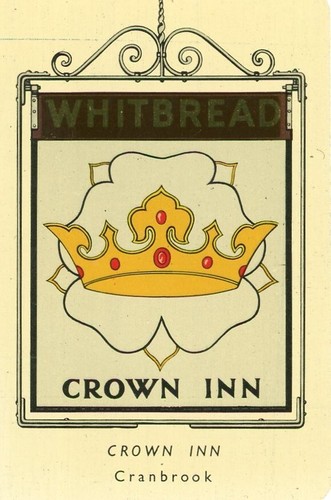 WHITBREAD INN SIGNS 2ND SERIES METAL #41 Crown Inn round edges cut off ...
