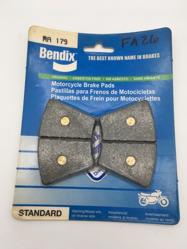 Bendix MA 179 Motorcycle Brake Pads, Harley Davidson FXE, FXB, XL 74-77 ...