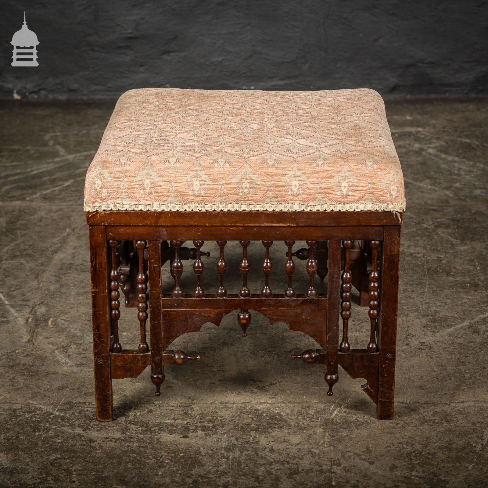 19th C Aesthetics Movement Mahogany Footstool with Turned Detail | eBay UK