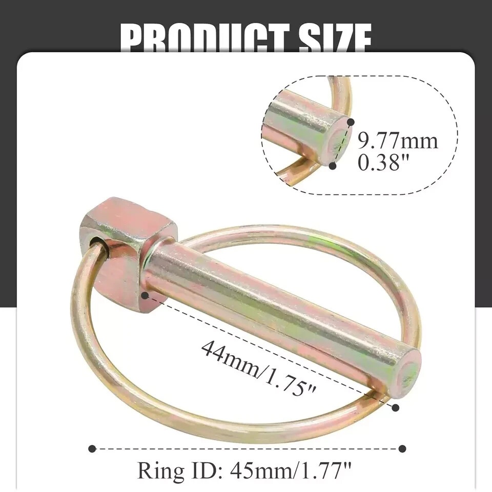 6Pcs 3/8 Inch Heavy Duty Lynch Pin with Ring Round Linch Pins ...