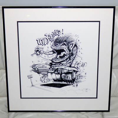 STANLEY MOUSE UNCHAINED 1990 SIGNED FRAMED LITHOGRAPH PRINT RAT FINK ...