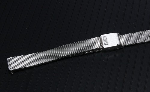 Vintage STL Stelux S. Steel Seiko Ladies Watch 12mm Mesh Bracelet Band ...