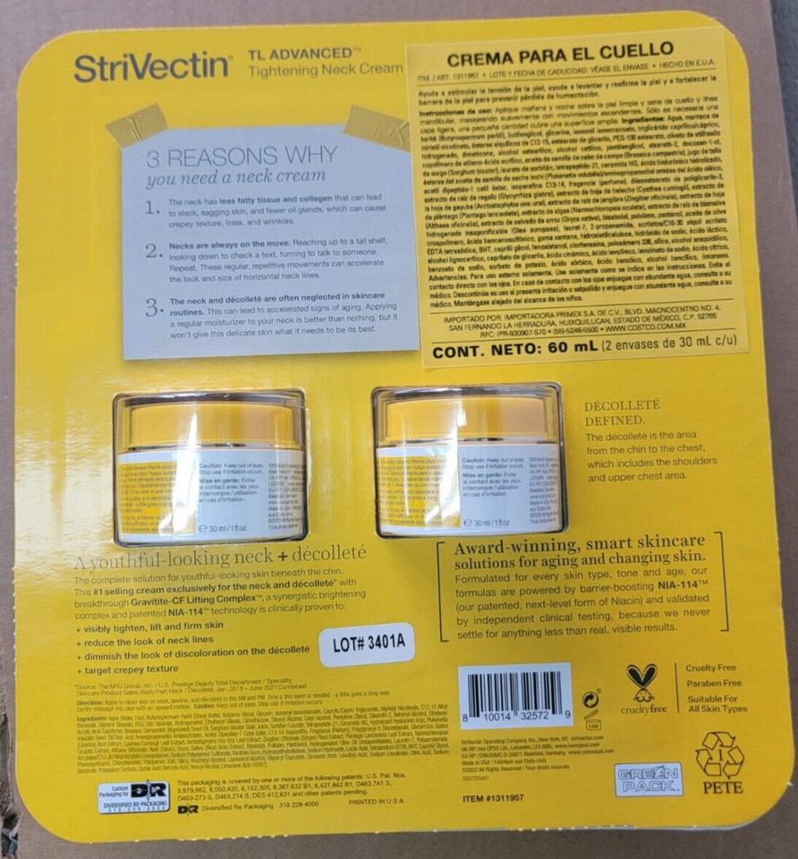 StriVectin TL Advanced Tightening Neck Cream Plus Size 1 oz 30 ml Lot ...