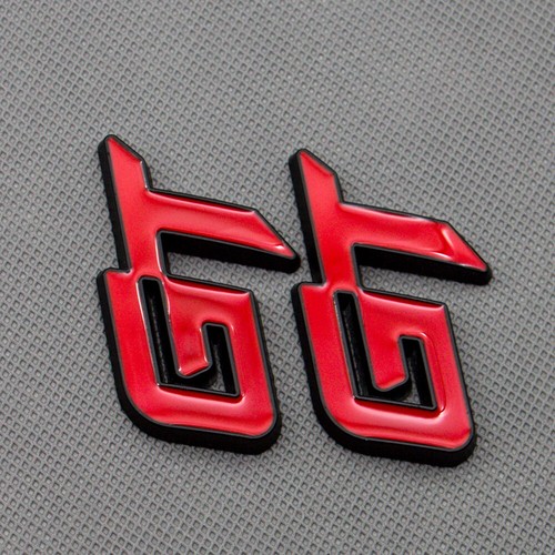 2x Black & Red Metal GT Letter Car Logo Racing Emblem Trunk Sport Badge ...