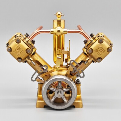 RW-V2 Steam Engine | Compact Twin-Power Brass Model | CNC Machined ...