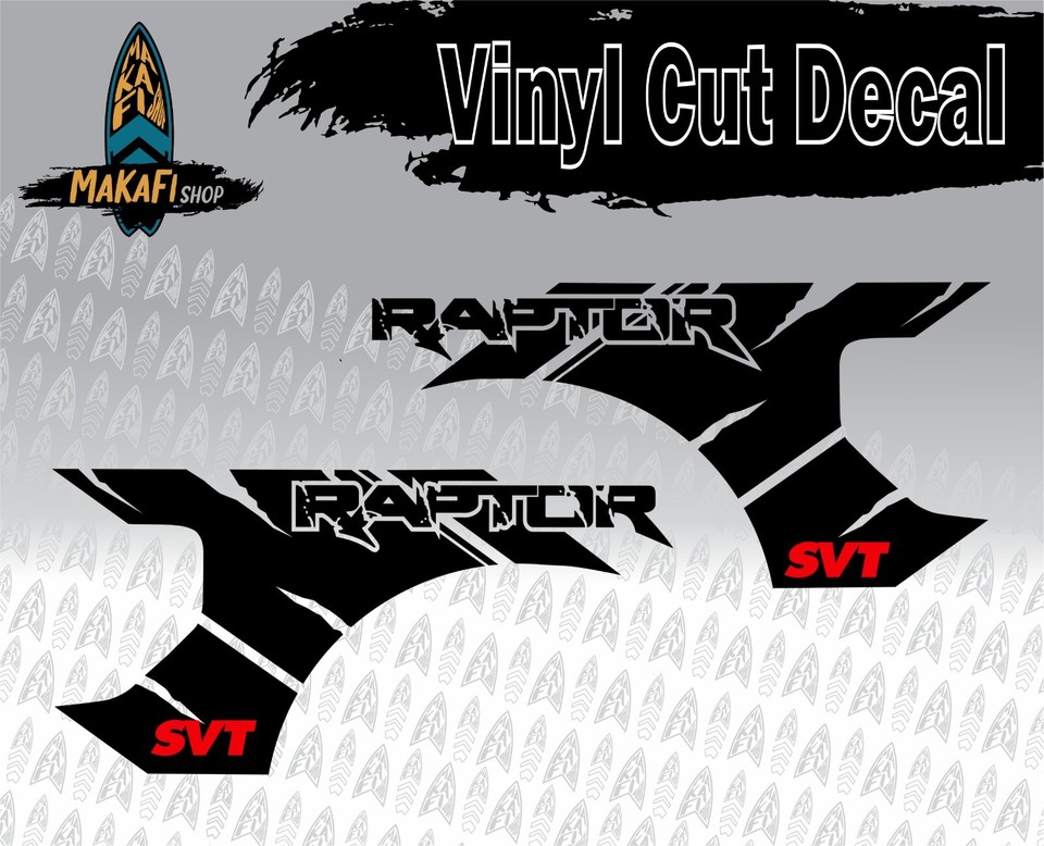2010 - 2014 Gen 1 Ford Raptor SVT decals Vinyl Cut black, Red Raptor ...
