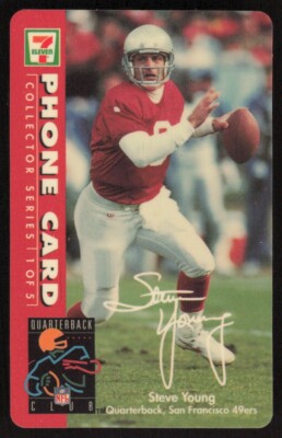 1995 7-Eleven Quarterback Club MCI Phone Cards #1 Steve Young San ...