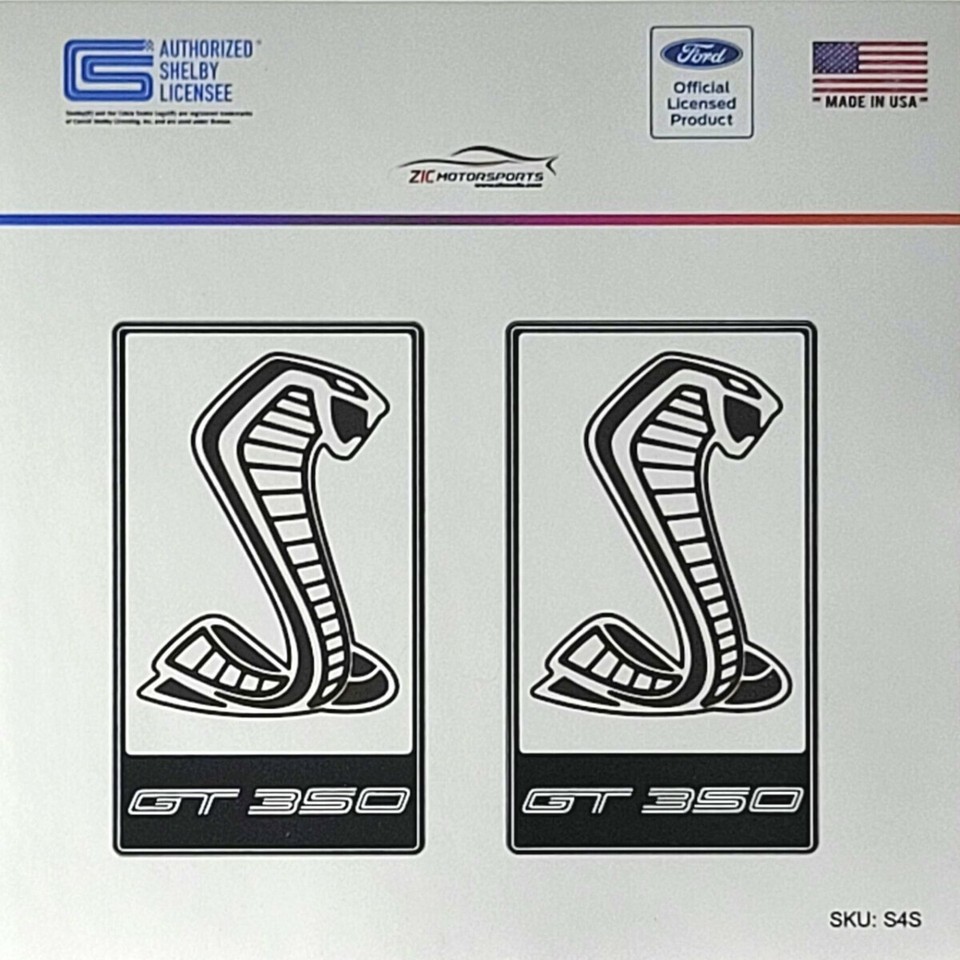 SHELBY COBRA GT350 SILVER BADGE VINYL DECALS (Small) | eBay