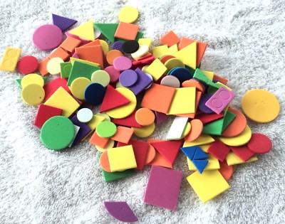 Assorted GEOMETRIC Foam Shapes Kids Crafts Scrapbooking Classroom | eBay