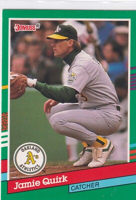 1991 Donruss #588 Jamie Quirk MLB Oakland Athletics + (Yes 3 Free ...