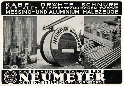Power cable works Neumeyer Nuremberg German 1937 ad advertising | eBay