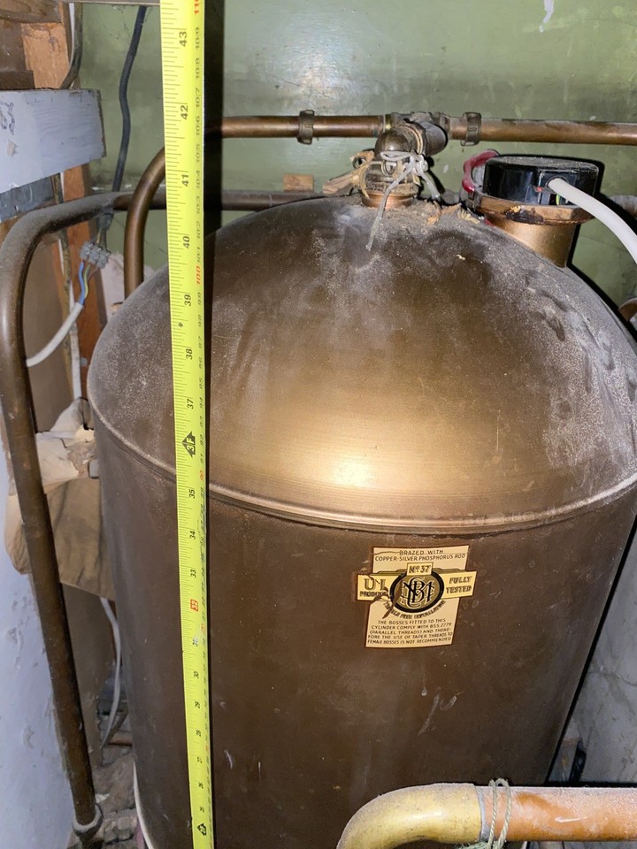Vintage 1950s NBM Copper Hot Water Cylinder Storage Tank central heating system | eBay UK
