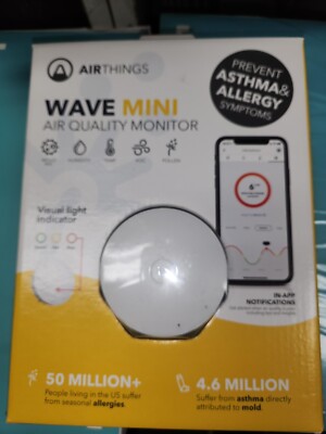 AirThings Wave Mini Air Quality Monitor Visual Indicator-BT (2928) lot ...
