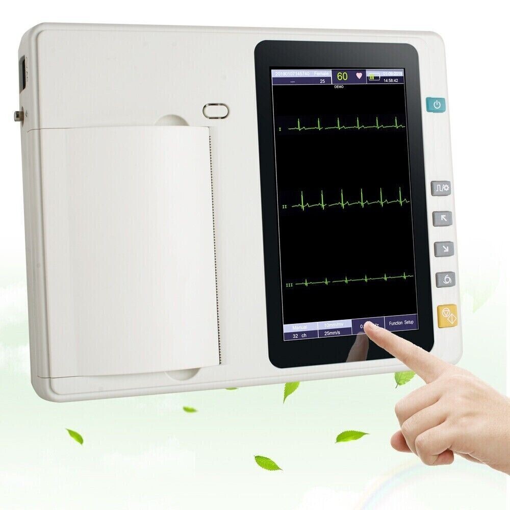 12-lead 3-channel Electrocardiograph ECG/EKG Machine With ...