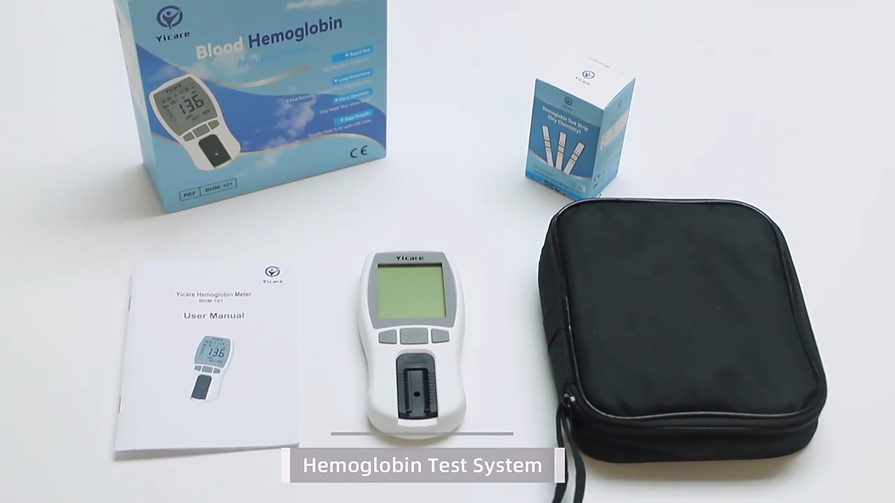 Hemoglobin Meter Hemoglobin Test Meter Kit Anemia Monitor Analyzer + 75 ...