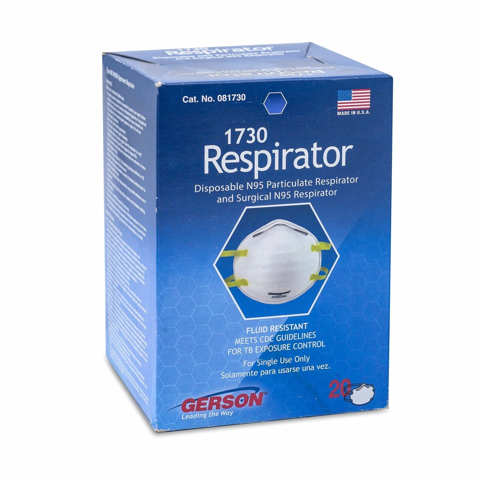 N95 Particulate Respirators 20/box, Gerson 1730, Made in USA | eBay