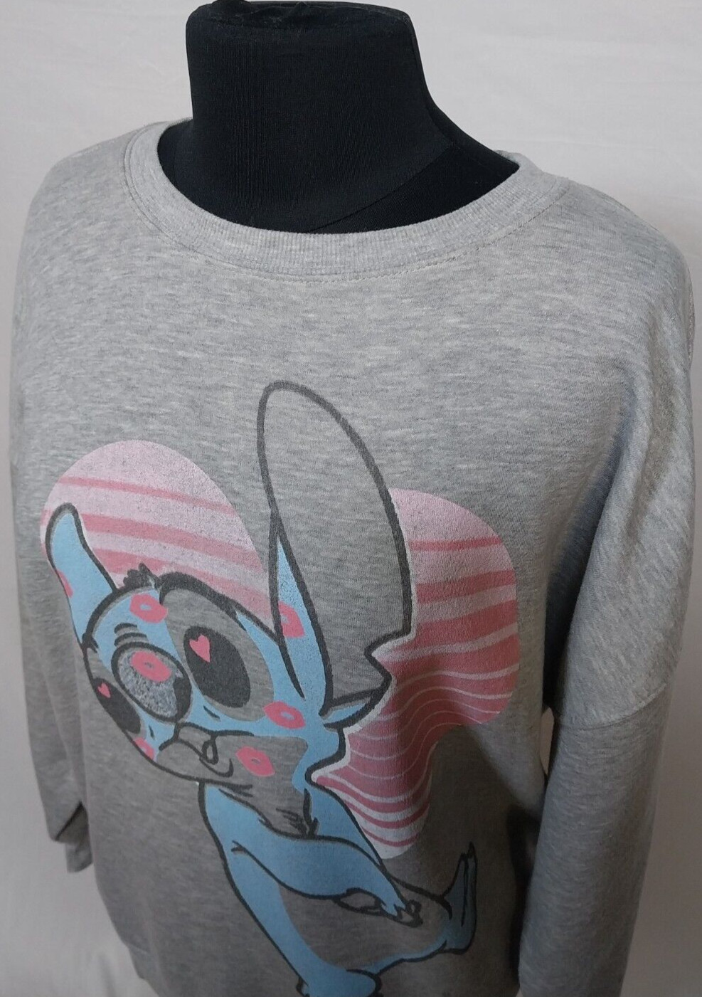 Disney Lilo & Stitch Stitch GREY Crew Neck Sweatshirt… - Gem
