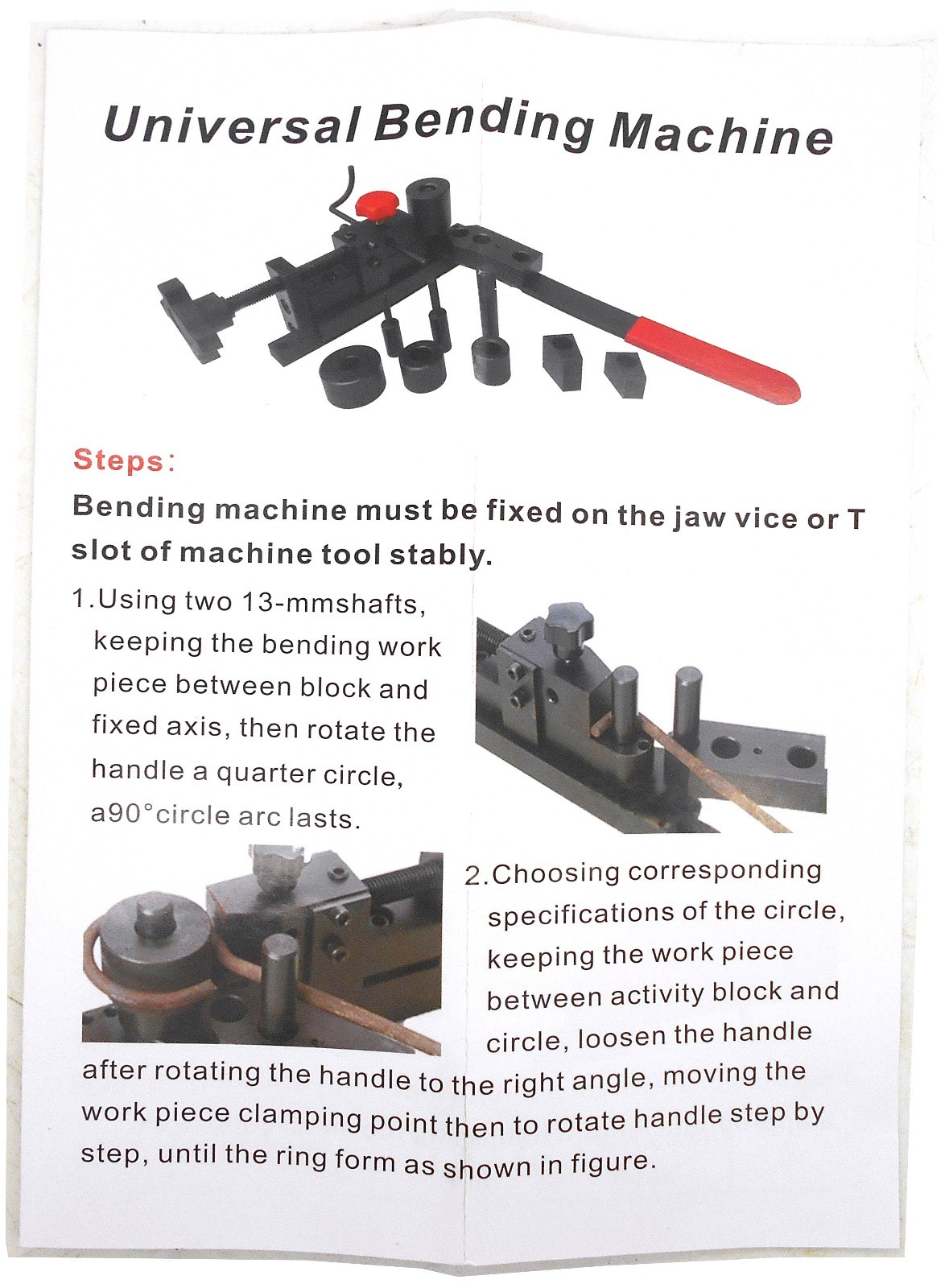 MANUAL MOUNTING MINI UNIVERSAL BENDING BENDER FORMS WIRE, FLAT METAL ...