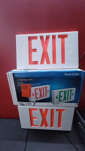Cooper Lighting LPX6 Series LED Emergency Exit Sign Red Green Letters ...