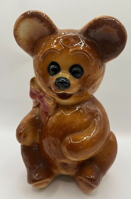 Vintage Royal Copley Ceramic Teddy Bear Planter Vase MCM 6.5" Tall ...