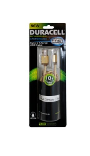 2x Duracell Rechargeable Hi Performance Sync & Charge Micro USB Cable ...