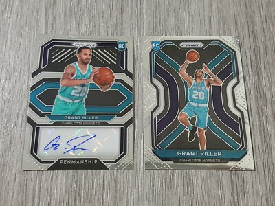 Grant Riller Prizm Rookie Penmanship Autograph and Prizm Base NBA ...