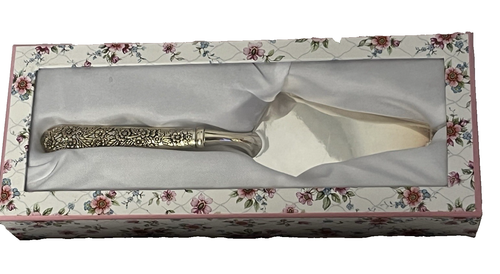 Grace's Teaware Silverplate Victorian Style Cake Server with Floral ...