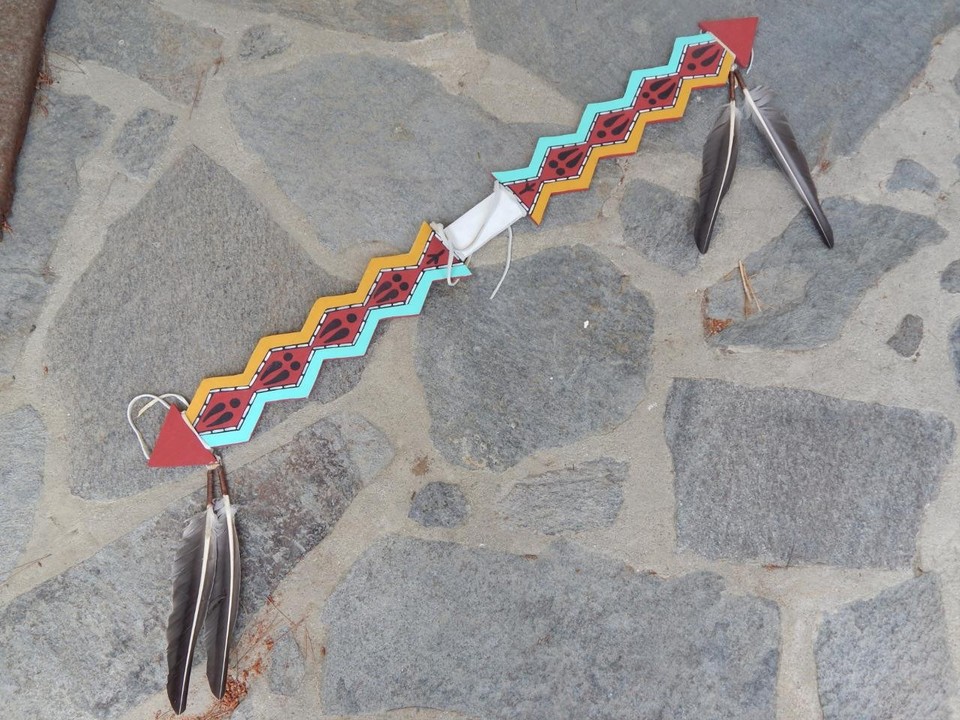 36" L VINTAGE HOPI PUEBLO INDIAN LIGHTENING STICK - fabulous design ...