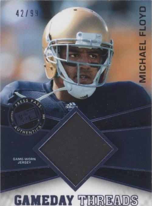 2012 Press Pass Showcase - Gameday Threads Michael Floyd #GDT-MF Blue ...