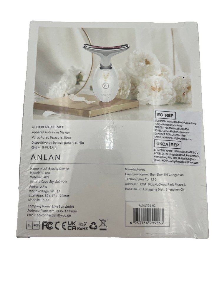 ANLAN EMS Neck Face Beauty Device 3-Color Light Skin Tightening Tool | eBay