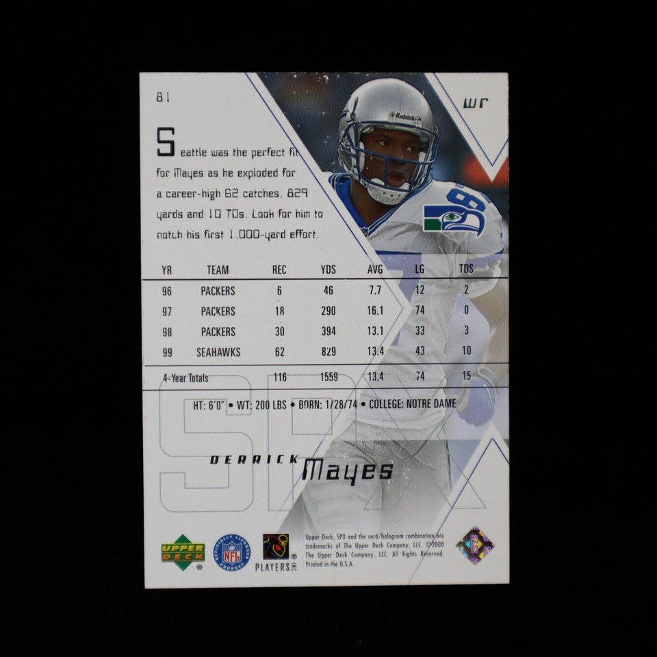 2000 Derrick Mayes Seattle Seahawks SPx Upper Deck #81 | eBay