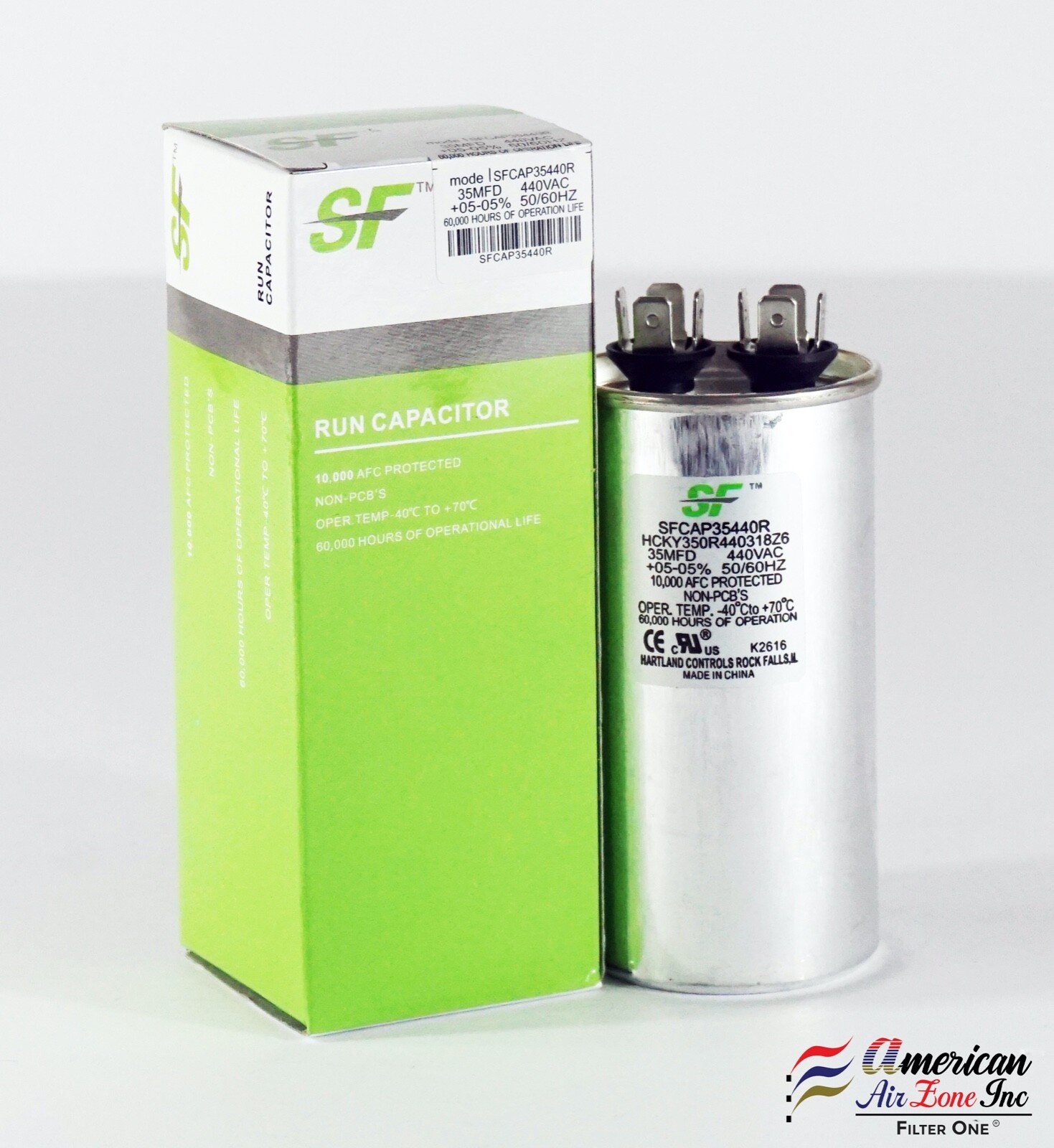 TRANE Run Capacitor - 35 MFD - 370/440V - (Pack of 1) - Round - For ...