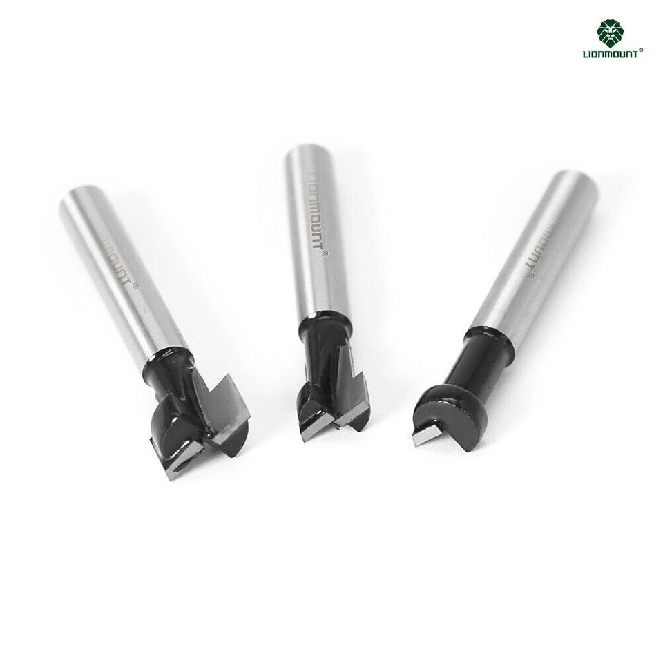 3pcs 1/4 Shank Keyhole T-Slot Router Bits SET HEX Bolt TCT 3/8" 5/16" 1 ...